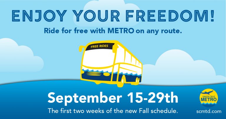 METRO offering free transit fares Sept 15-29 – GO Santa Cruz County